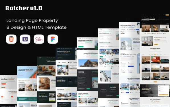 Batcher v1.0 HTML Template Free Download – Real Estate & Interior
