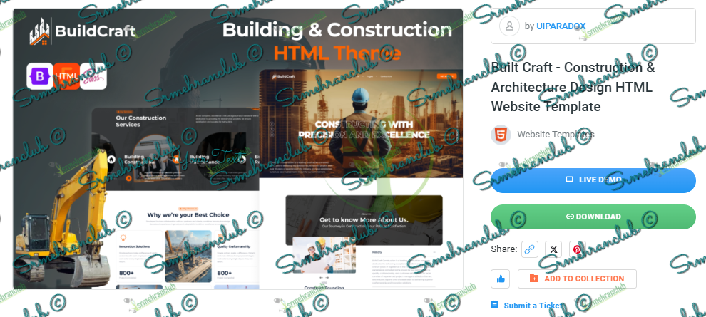 Built Craft HTML Template – Construction & Architecture Free Download