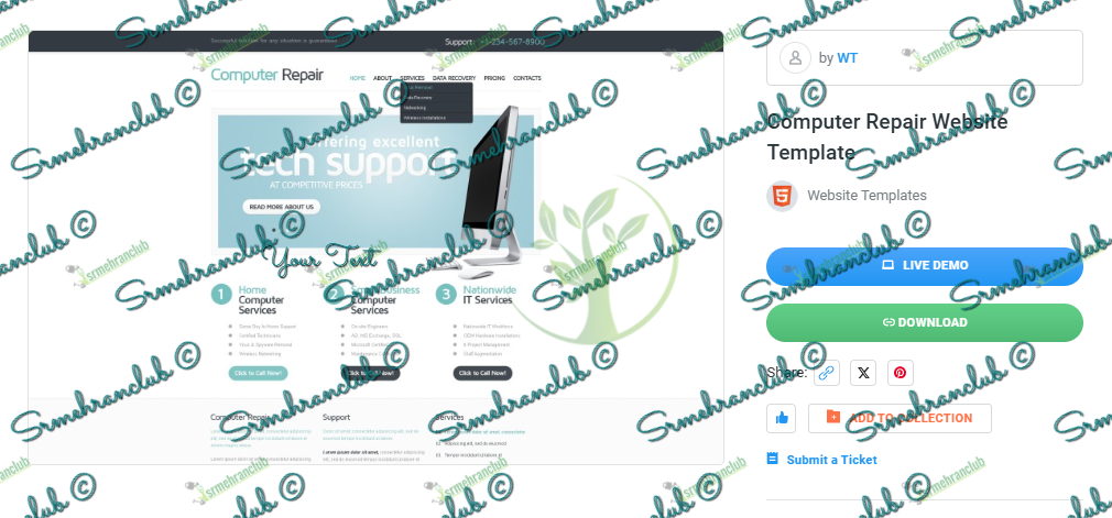 Computer Repair Website Template Free Download HTML5