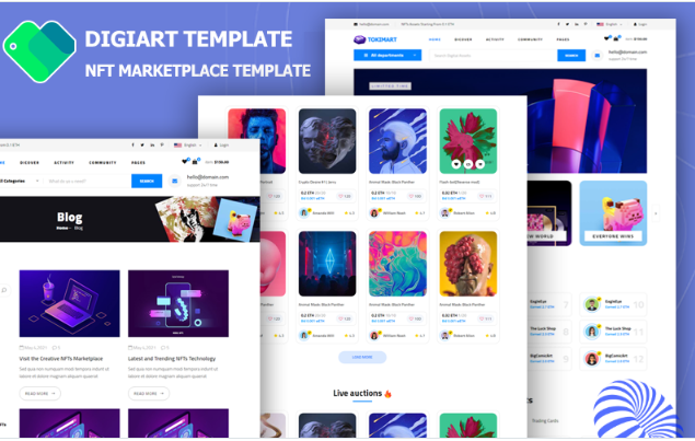 DigiArt NFT Marketplace HTML Template – Free Download GPL