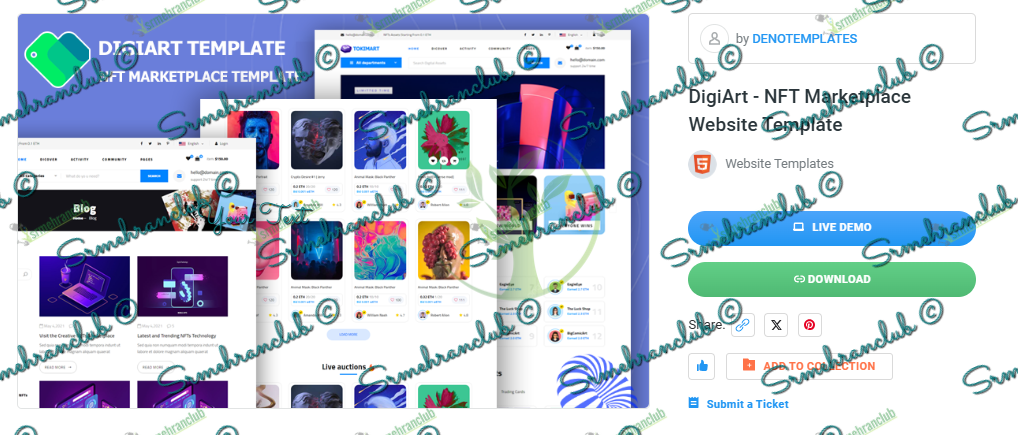 DigiArt NFT Marketplace HTML Template – Free Download GPL