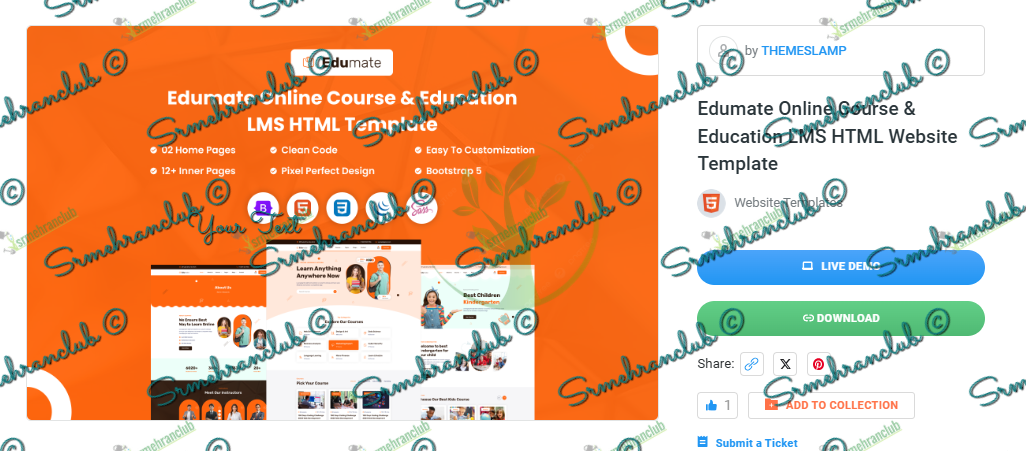 Edumate LMS HTML Template – Free Download GPL
