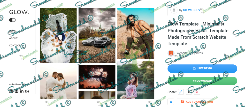 Glow Template - Minimalist Photography HTML Template Made From Scratch ...