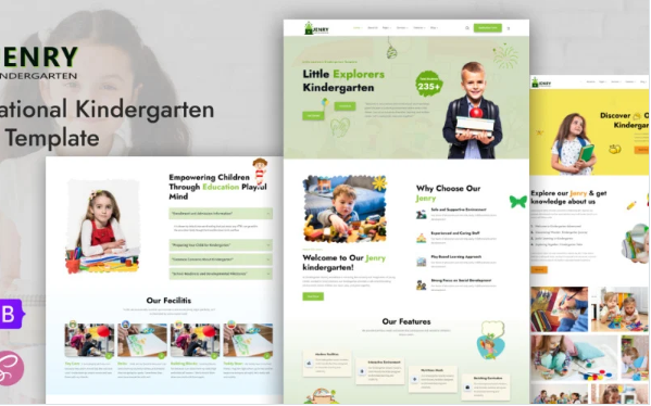 Jenry Kindergarten & Preschool HTML Template Free Download GPL