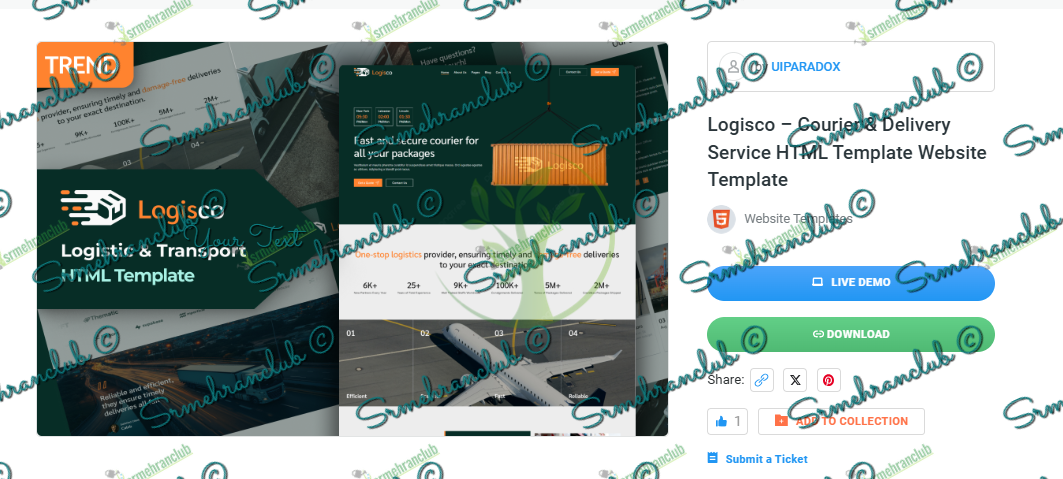 Logisco Courier & Delivery HTML Template Free Download