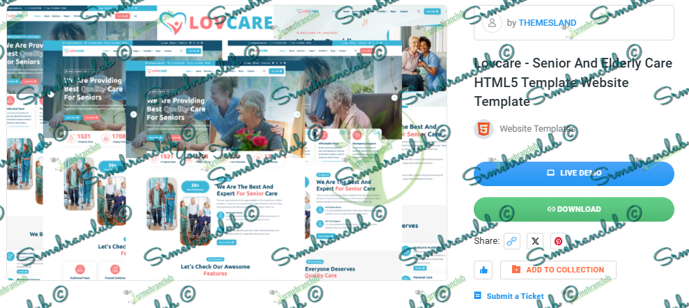 Lovcare Elderly Care HTML Template Free Download (GPL)