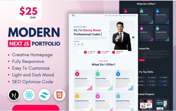 Modern Portfolio React JS Template Free Download GPL