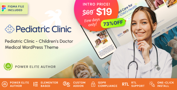 Pediatric Clinic WordPress Theme Free Download – Children’s Medical GPL