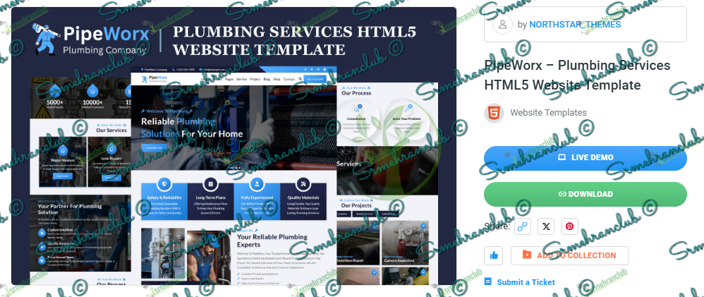 PipeWorx Plumbing Services Template Free Download GPL