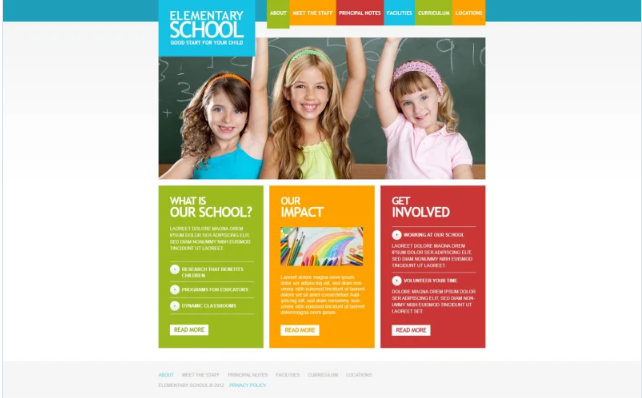 Primary School Responsive Website Template Free Download