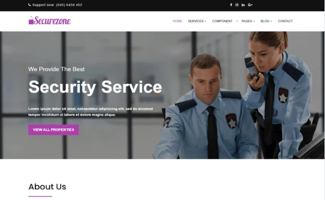 SecureZone Security Service HTML Template – Free Download GPL