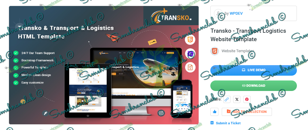 Transko Transport & Logistics Website Template Download
