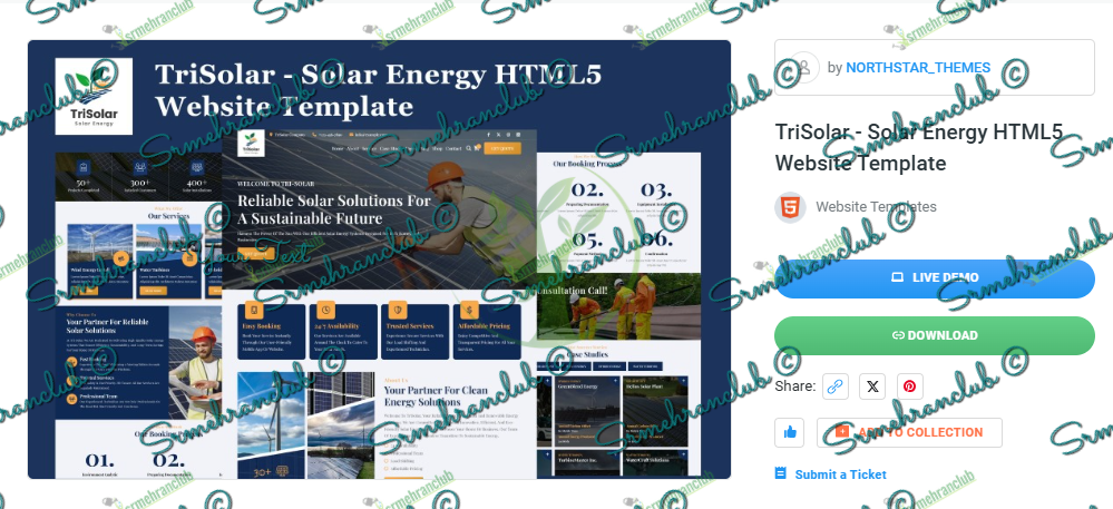 TriSolar Solar Energy HTML5 Website Template Download