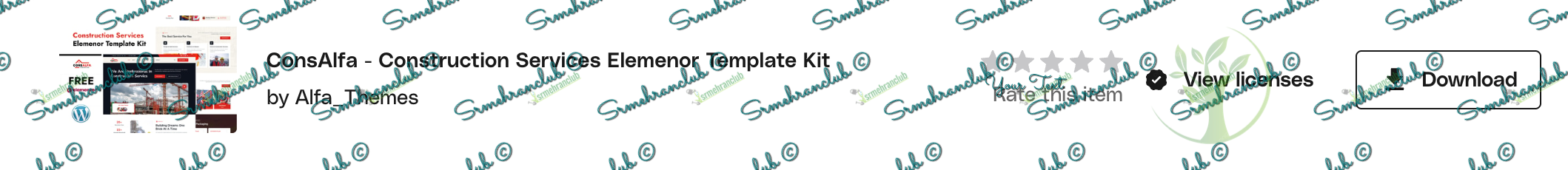 ConsAlfa Construction Elementor Template Kit Free Download